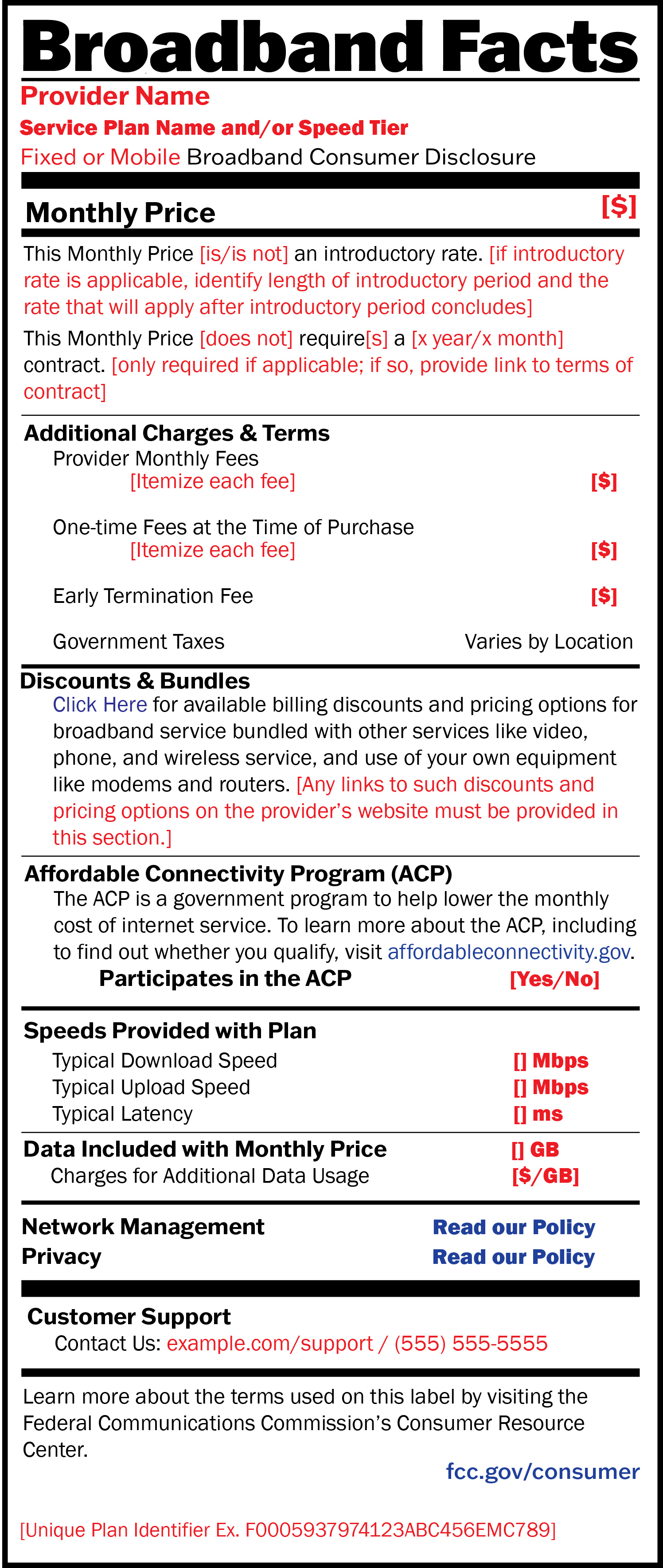 Nutrition Labels for Broadband Services | IPv4 Global